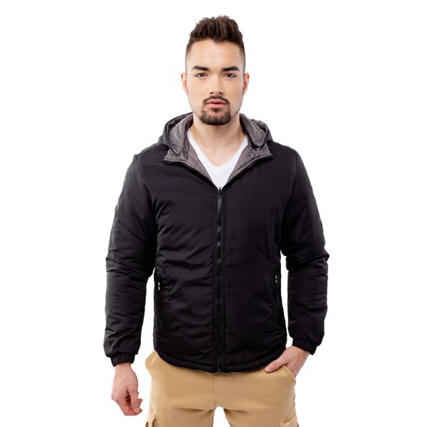MEN'S DOUBLE-SIDED JACKET GLANO - BLACK