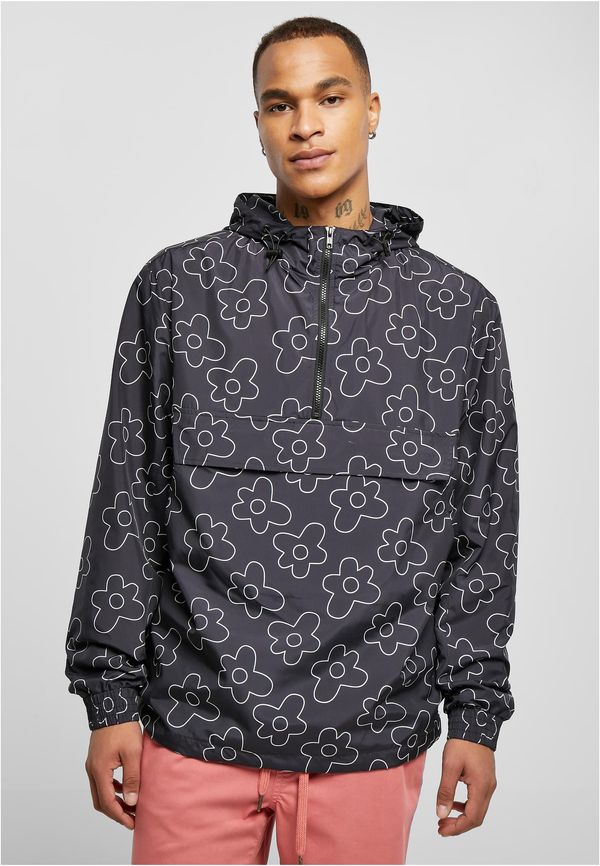 FLOWER AOP PULL OVER JACKET BLACKFLOWER