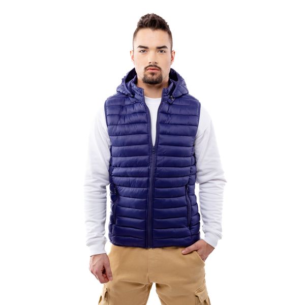 MEN'S QUILTED VEST GLANO - DARK BLUE
