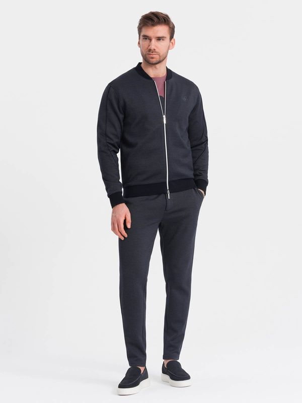 OMBRE MEN'S JACQUARD KNIT JACKET + PANTS SET