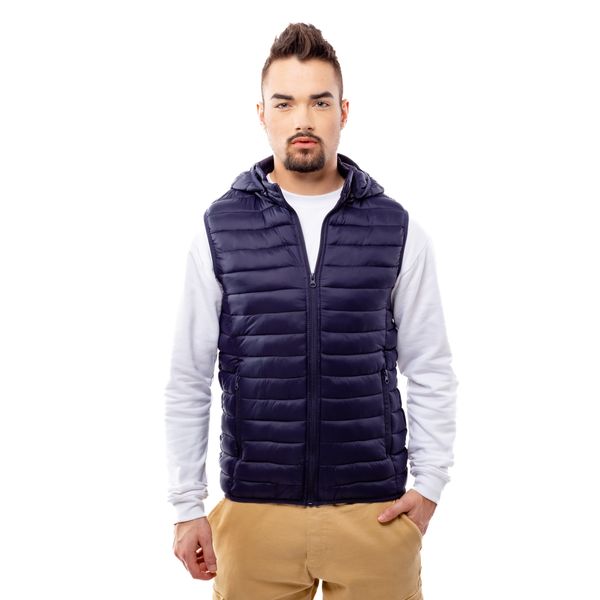 MEN'S QUILTED VEST GLANO - DARK BLUE