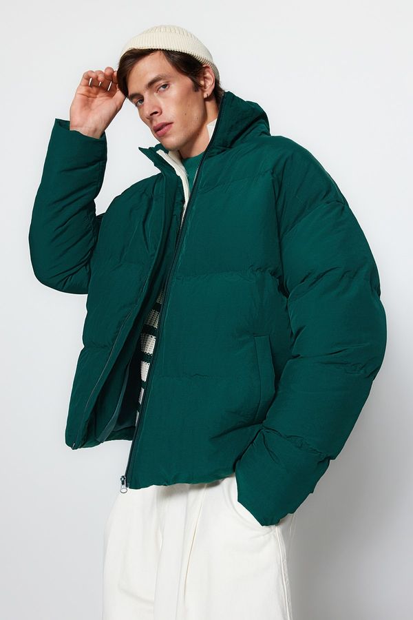 TRENDYOL GREEN UNISEX OVERSIZE FIT HIGH NECK DOWN DOWN JACKET