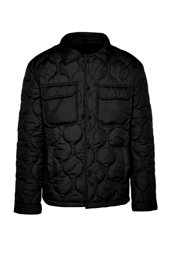 TRENDYOL BLACK UNISEX REGULAR FIT WATER AND WIND RESISTANT QUILTED COAT