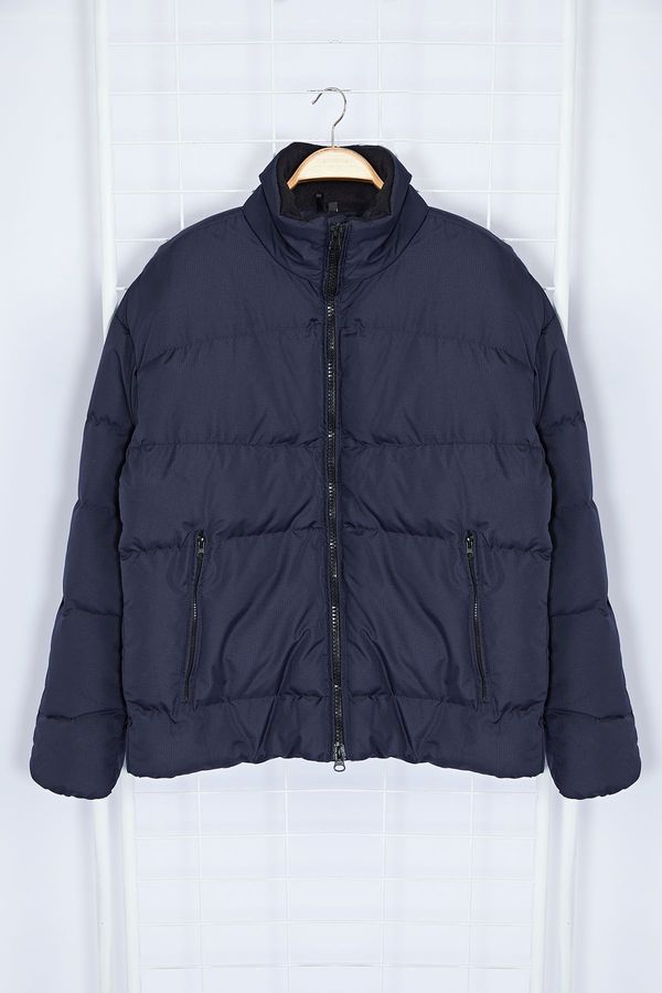 TRENDYOL NAVY BLUE OVERSIZE RIBSTOP COAT