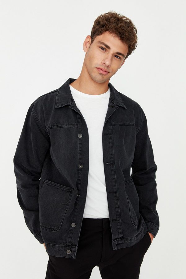 TRENDYOL ANTHRACITE REGULAR FIT DENIM JACKET