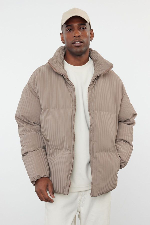TRENDYOL MINK OVERSIZE FIT STAND COLLAR WINTER PUFFER COAT