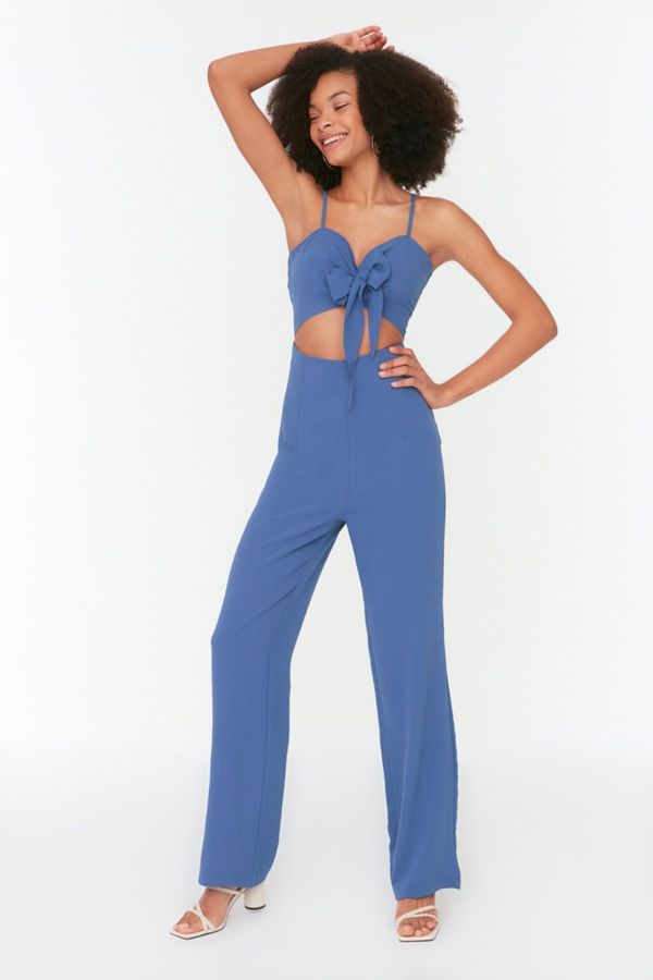 TRENDYOL INDIGO TIE DETAILED JUMPSUIT
