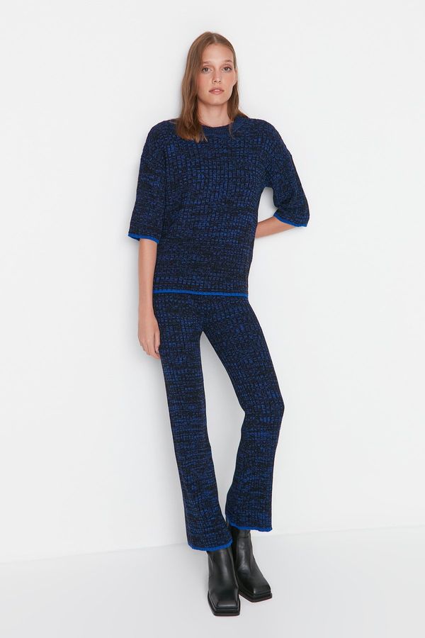 TRENDYOL BLACK GRADIENT PATTERNED KNITWEAR TWO PIECE SET