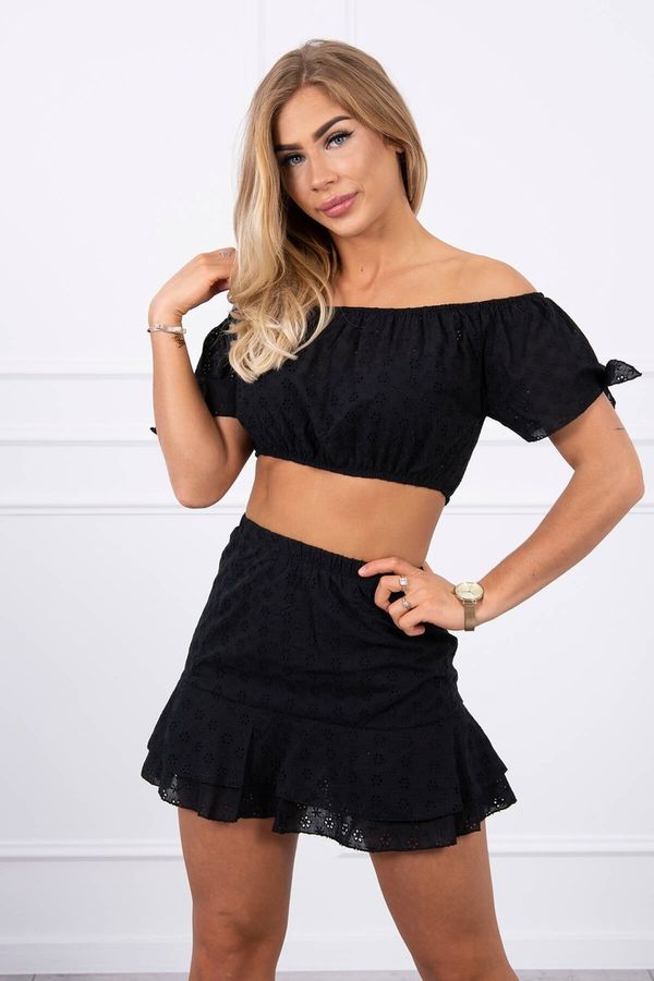 BLACK EMBROIDERED SET