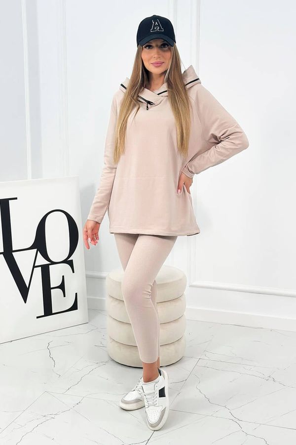 SET COTTON SWEATSHIRT + LEGGINGS BEIGE