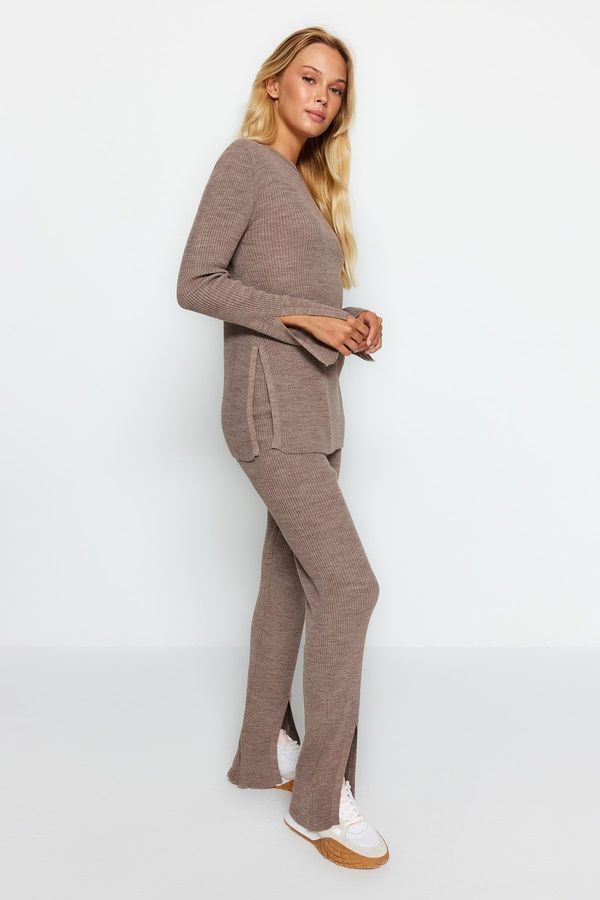 TRENDYOL MINK SLIT KNITWEAR TOP AND BOTTOM SET