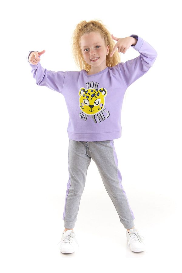 MSHB&G LEOPARD GIRL LILAC GRAY TRACKSUIT SUIT
