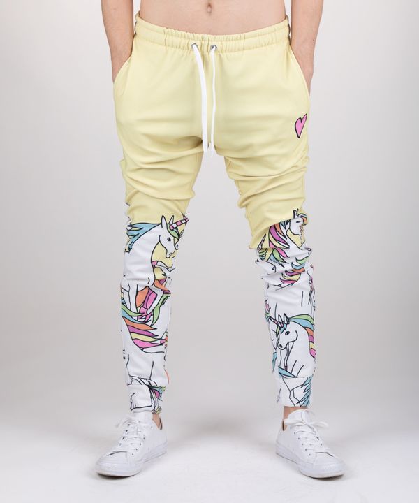 MUŠKE TRENERKE ALOHA FROM DEER ALOHA_FROM_DEER_UNICORN_SWEATPANTS_SWPN-PC_AFD172_YELLOW
