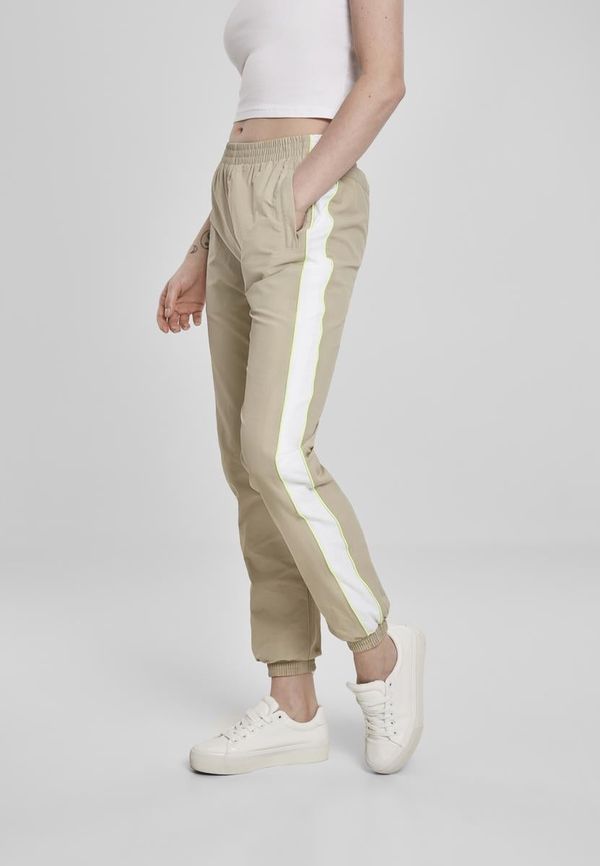 WOMEN'S PIPED TRACK TROUSERS CONCRETE/ELECTRIC LIME