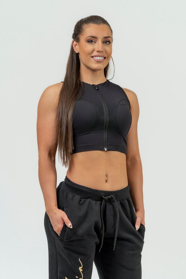 NEBBIA WOMEN'S CROP TOP WITH HIGH SUPPORT INTENSE MESH