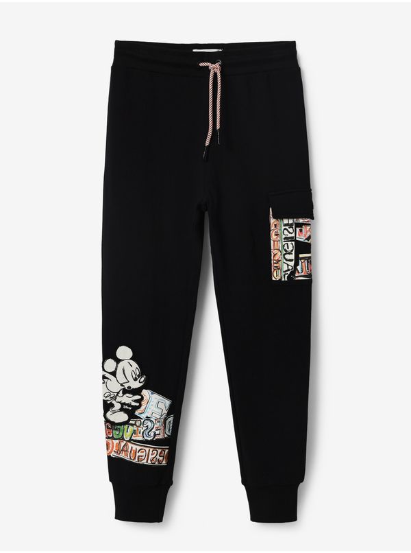 BLACK BOYS PATTERNED SWEATPANTS DESIGUAL MICKEY - BOYS