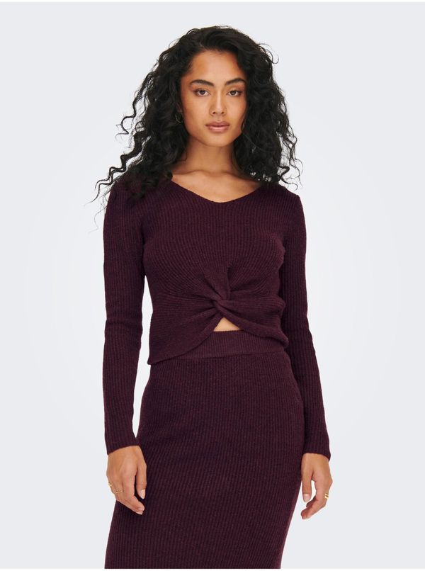 WINE RIBBED SWEATER JDY LIVA - WOMEN
