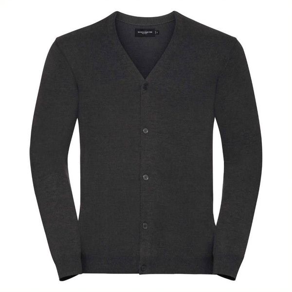MEN'S CLASSIC AND EASY TO CARE FOR, ZIPPED SWEATER WITH NECKLINE V R715M 50/50 50% COTTON 50% ACRYLIC COTTONBLEND TM WEAVE 12 275G