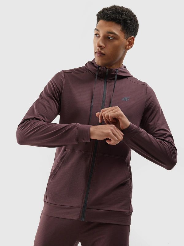 MEN'S SPORTS ZIPPED HOODIE 4F - BROWN