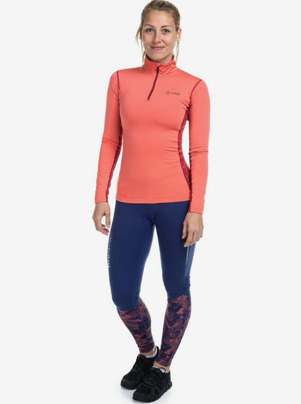 Women's coral thermal T-shirt with stand-up collar KILPI WILLIE