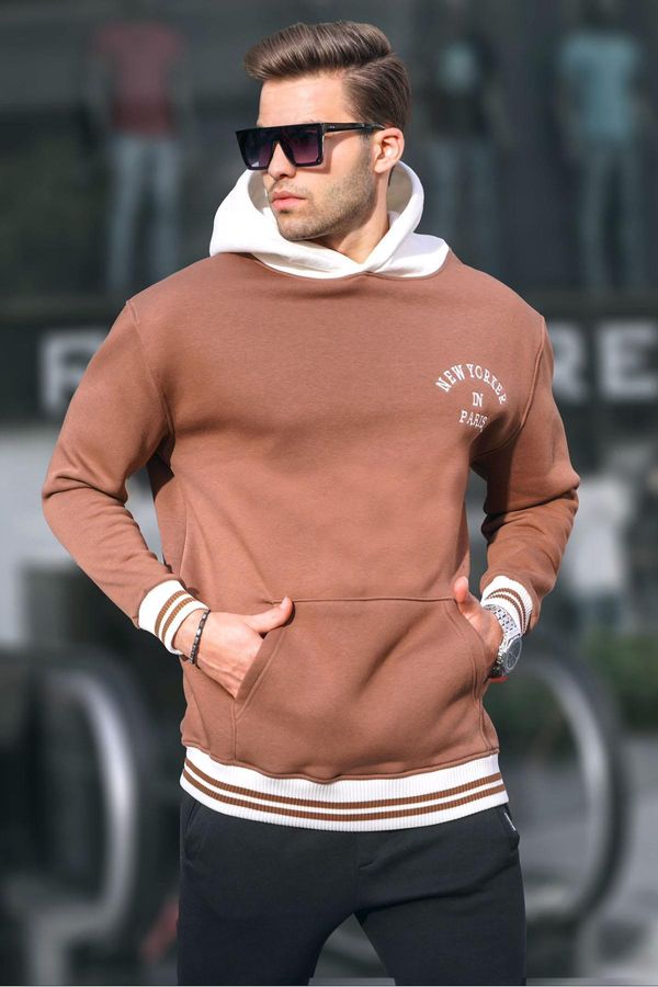 MADMEXT BROWN OVERSIZED HOODIE SWEATSHIRT 6139