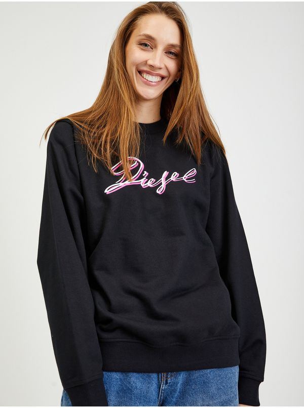 BLACK WOMEN'S SWEATSHIRT DIESEL FELPA - WOMEN
