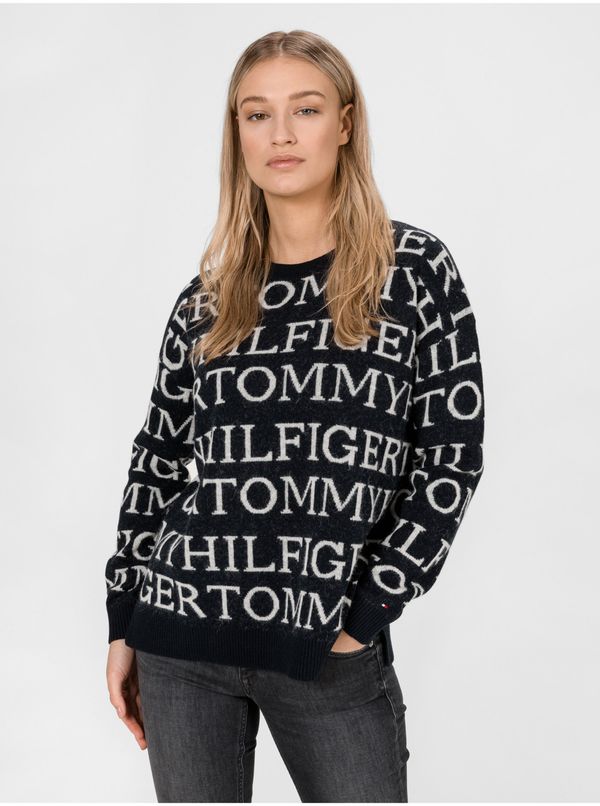 BLACK WOMEN'S SWEATER TOMMY HILFIGER ALL-OVER - WOMEN