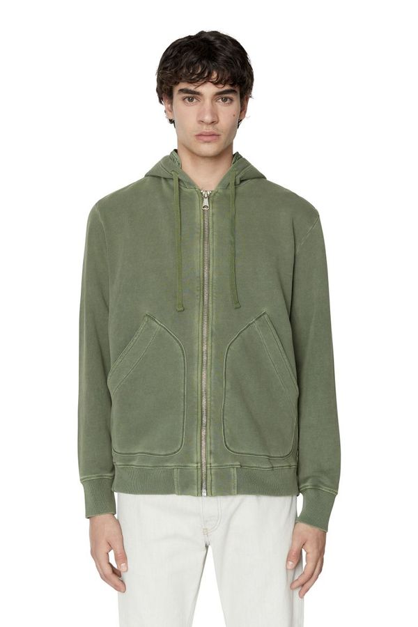 DIESEL SWEATSHIRT - J-VESTOL JACKET GREEN