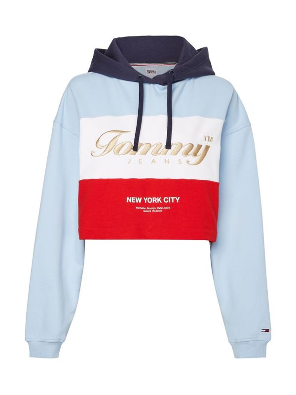 TOMMY JEANS SWEATSHIRT - TJW CROP ARCHIVE HOODIE BLUE