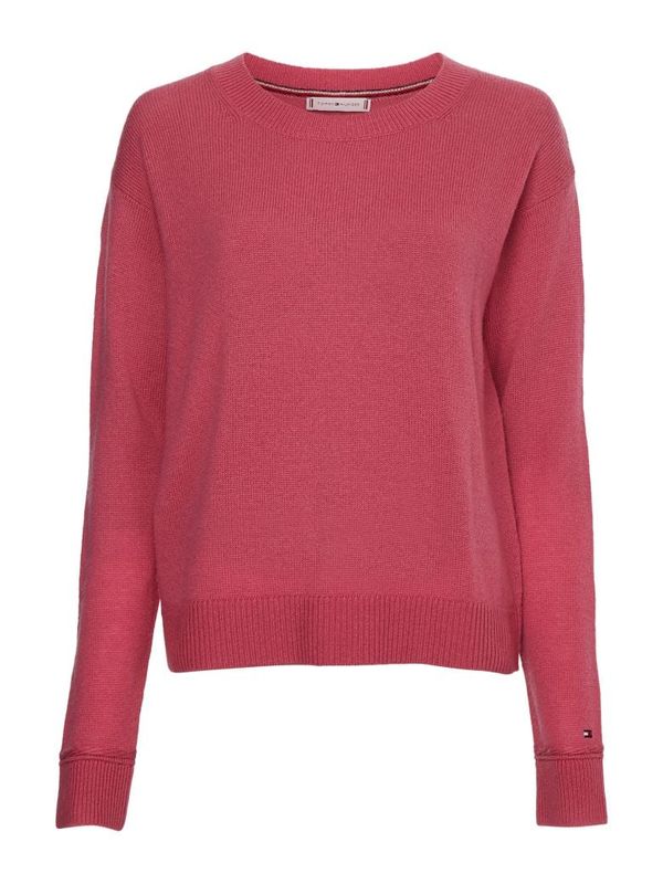 TOMMY HILFIGER SWEATER - SOFTWOOL C-NK SWEATER PINK