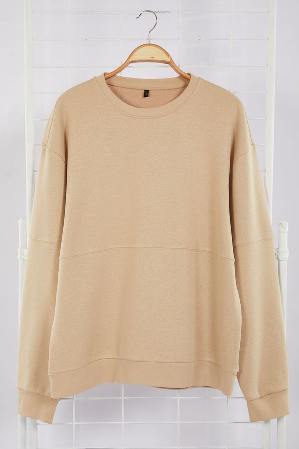 TRENDYOL STONE OVERSIZE/WIDE CUT PIPING SWEATSHIRT
