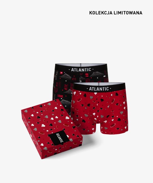 MEN ́S BOXERS LOVE ATLANTIC 2PACK + GIFT BOX - BLACK, RED