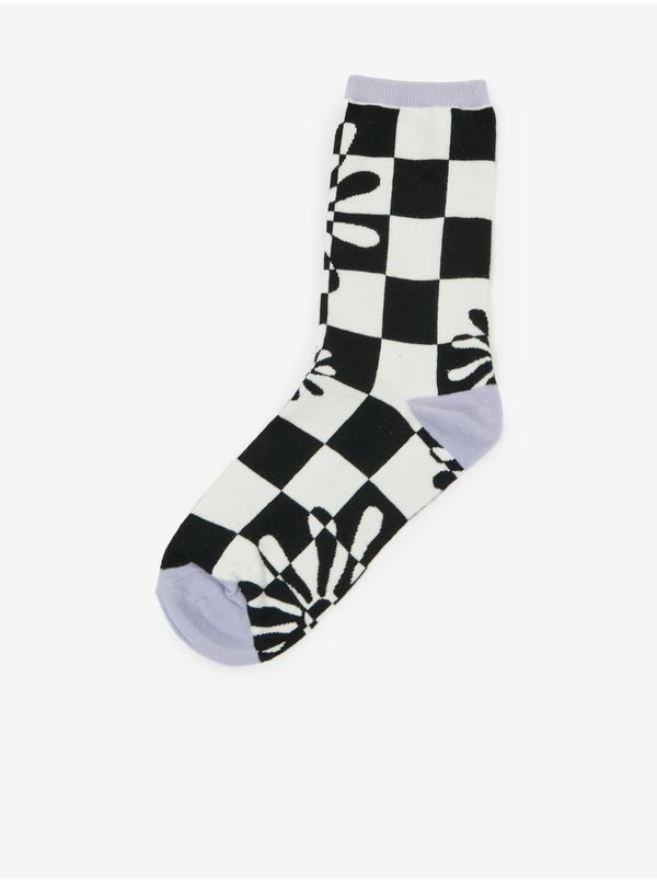 BLACK-AND-WHITE WOMEN PATTERNED SOCKS BLACK VANS DIVINE ENERGY - WOMEN