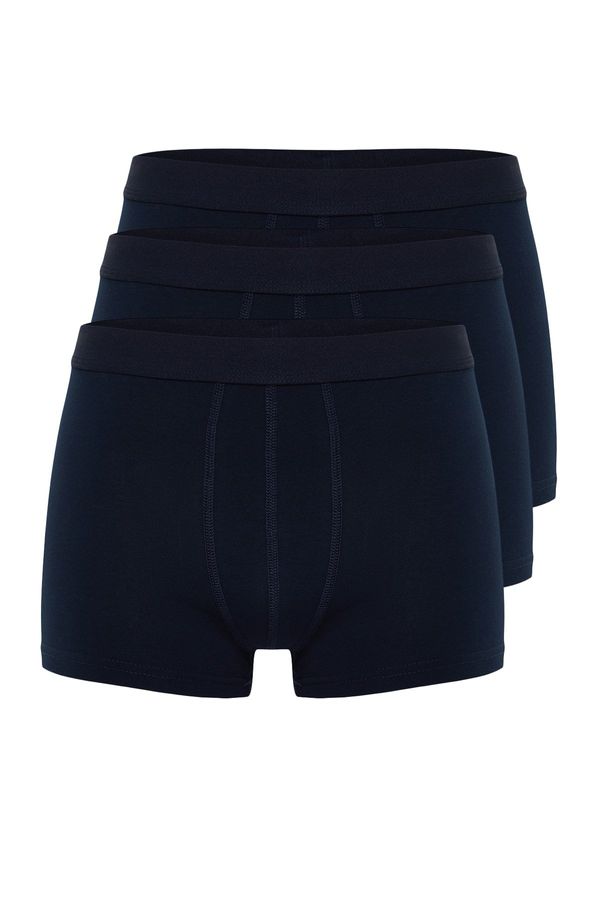 TRENDYOL NAVY BLUE 3-PACK BASIC PLAIN COTTON BOXER