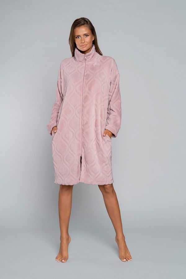 WOMEN'S ARENA LONG SLEEVE BATHROBE - POWDER PINK