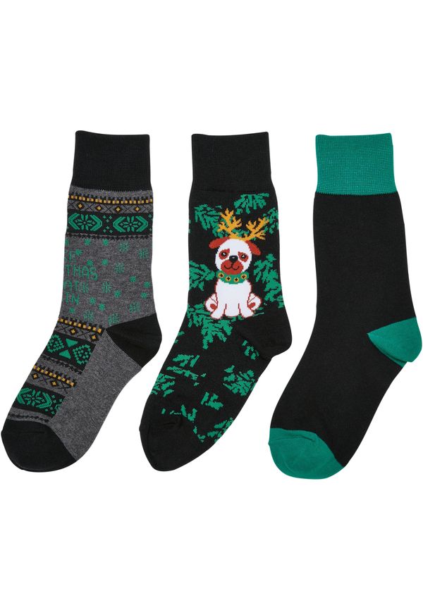PUG CHILDREN'S CHRISTMAS SOCKS - 3-PACK MULTICOLORED