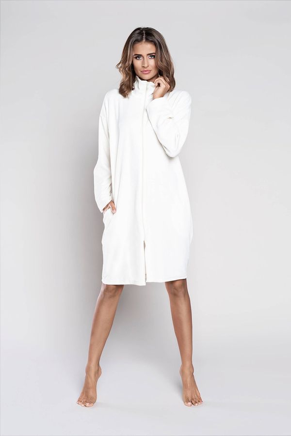 Gala robe with long sleeves - ecru