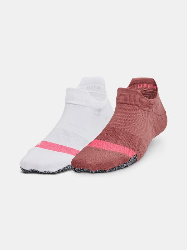UNDER ARMOUR SOCKS UA BREATHE 2 NO SHOW TAB 2PK-RED - WOMEN