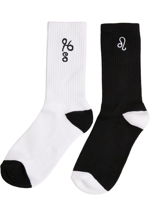 ZODIAC SOCKS 2-PACK BLACK/WHITE LEO