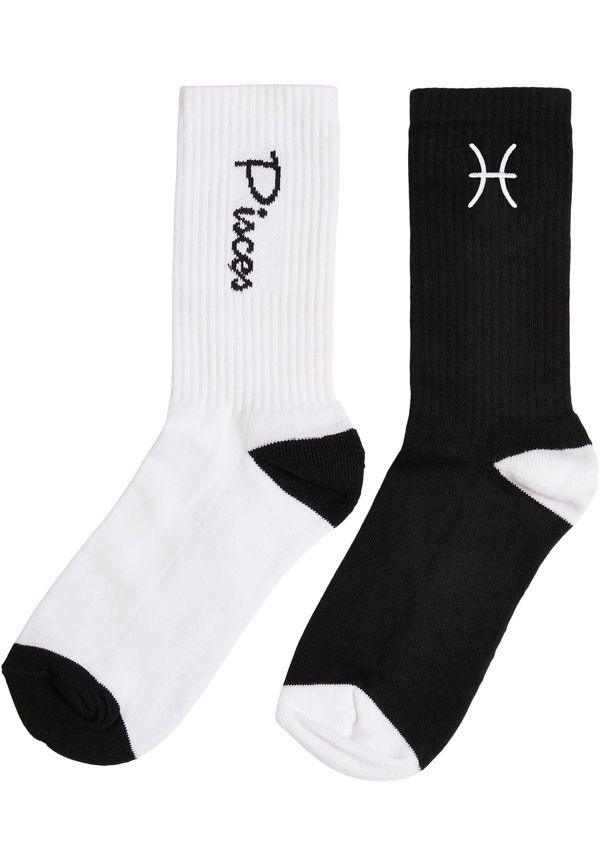 ZODIAC SOCKS 2-PACK BLACK/WHITE FISH
