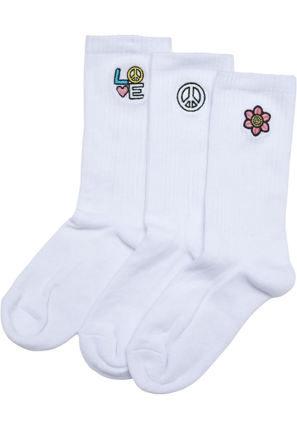 PEACE ICON SOCKS 3-PACK WHITE