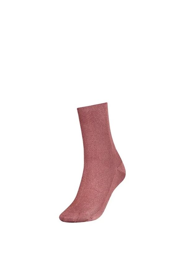 TOMMY HILFIGER SOCKS - TH WOMEN SHORT SOCK 1P SMALL RIB PINK