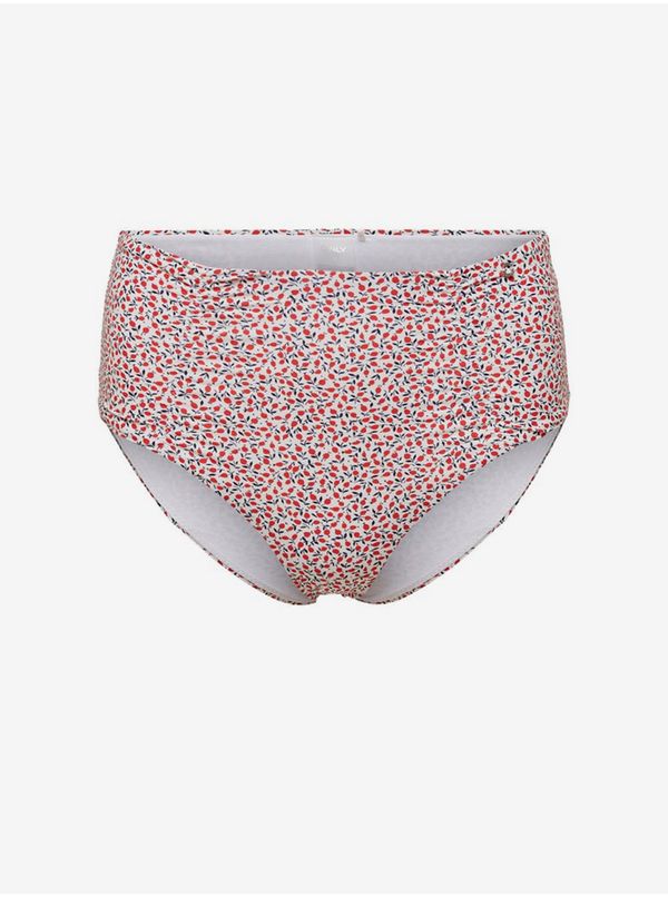 WHITE AND RED FLORAL SWIMSUIT BOTTOMS ONLY ELLA - WOMEN