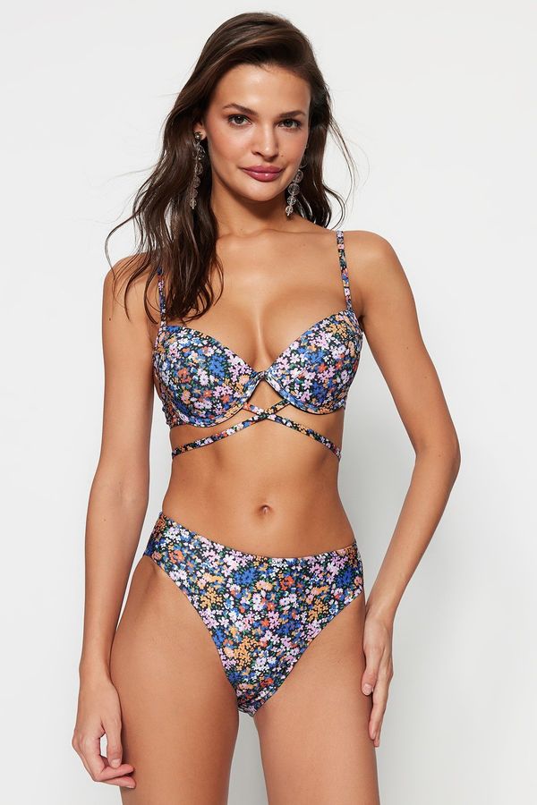 TRENDYOL FLORAL PATTERNED REGULAR BIKINI BOTTOM