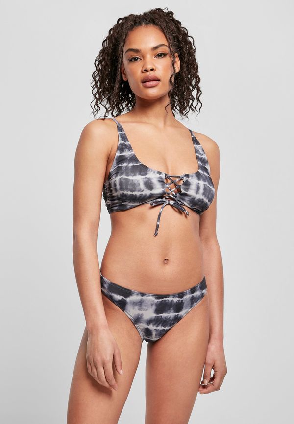 WOMEN'S LACE-UP BIKINI BLACK/WHITE