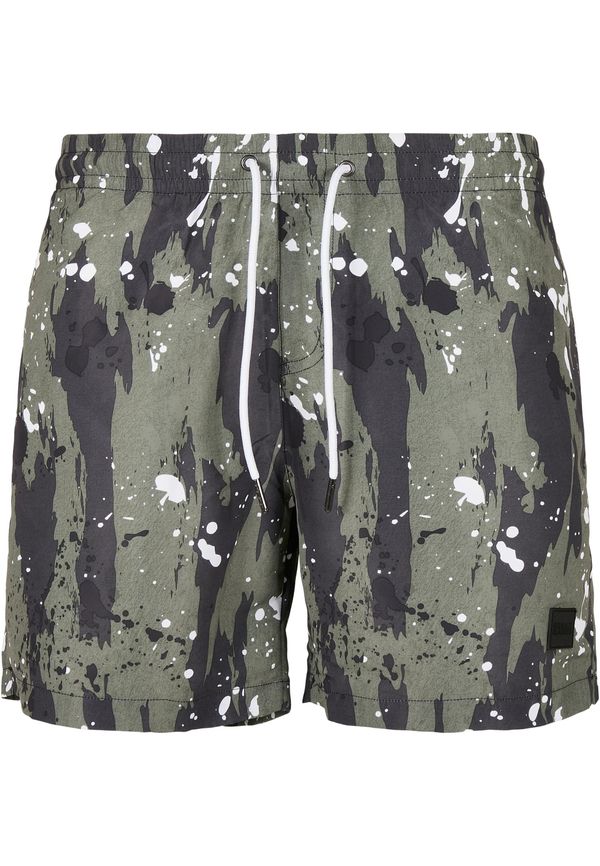 PATTERNED SWIMSUIT SHORTS WHITE POLKA DOT CAMO AOP