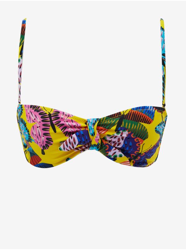 YELLOW PATTERNED WOMEN'S SWIMWEAR UPPER DESIGUAL ALANA II - WOMEN