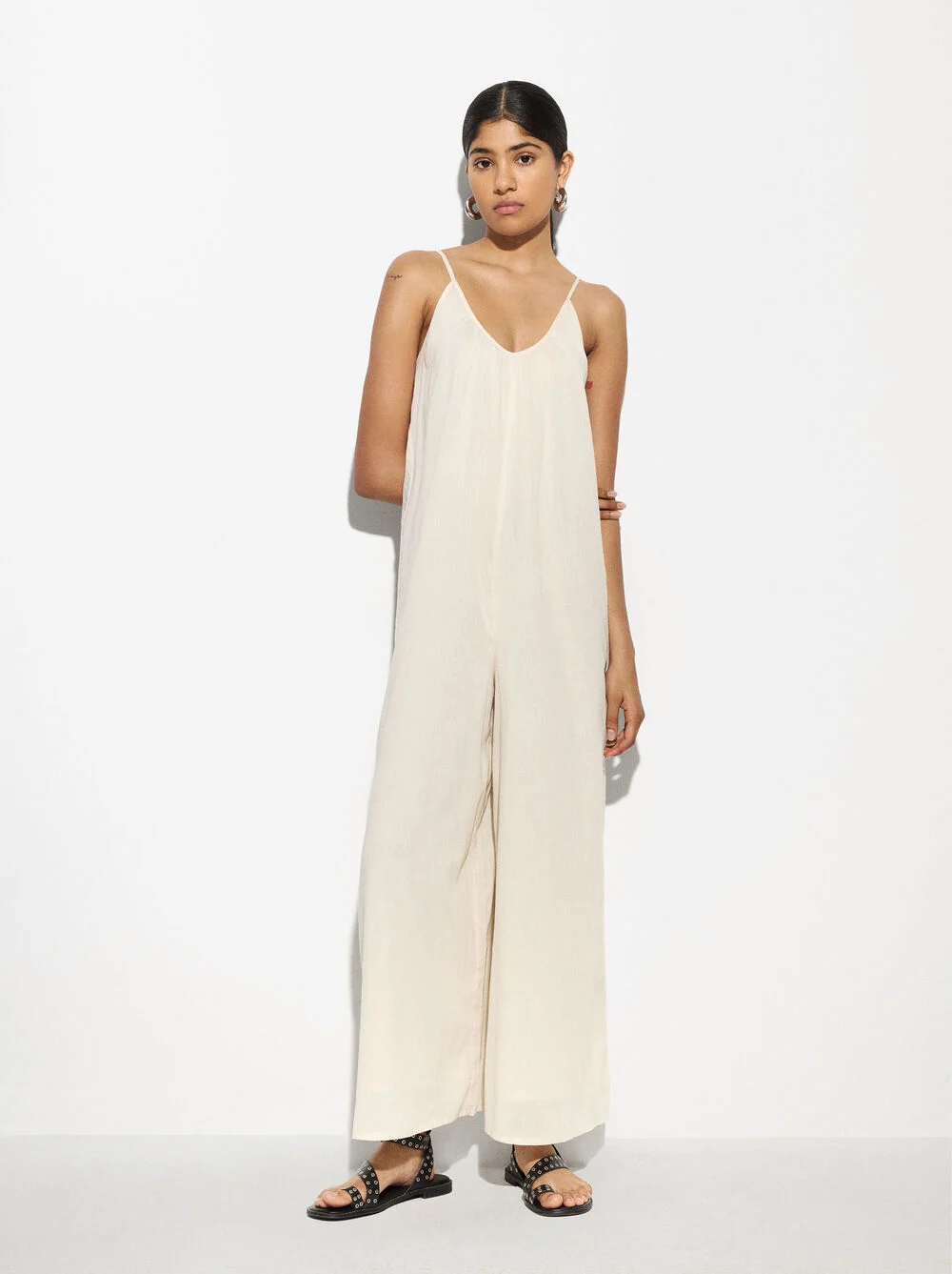 Online Exclusive -Cotton Midi Jumpsuit