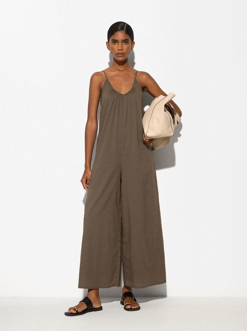 Online Exclusive -Cotton Midi Jumpsuit