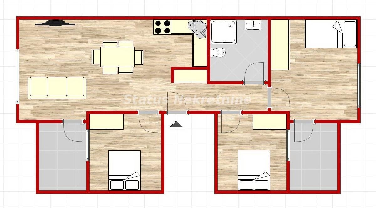 Adice- Veliki Troiposoban stan 80 m2 u Izgradnji-mogućnost povrata PDV-a-065/385 8880